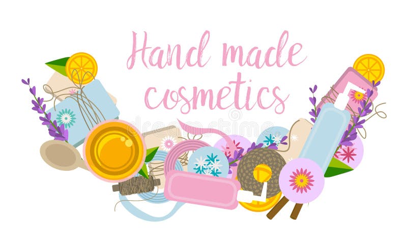 Signboard or Logo with Ingredients and Tools for Handmade Soap Stock ...