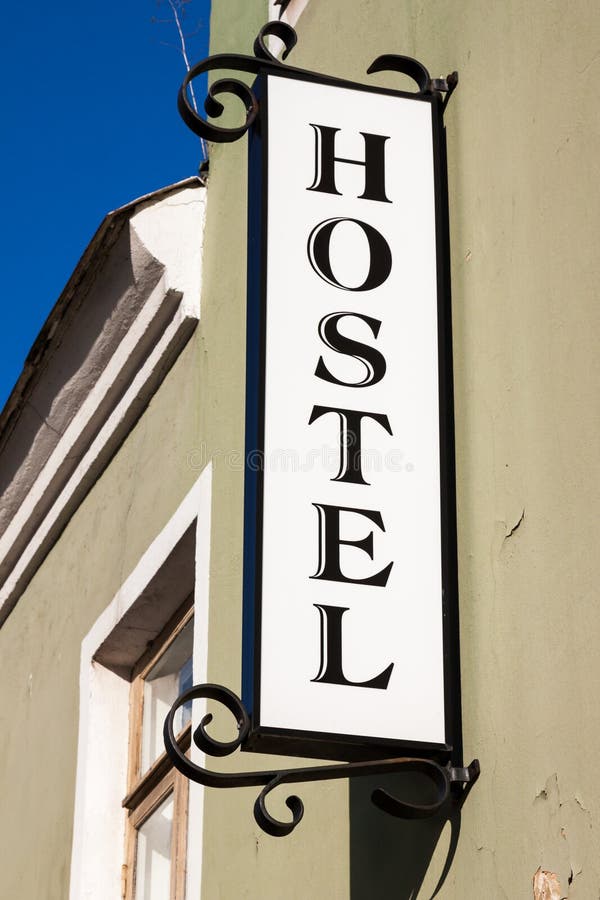 Hostel sign stock photo. Image of background, nightlife - 29855146
