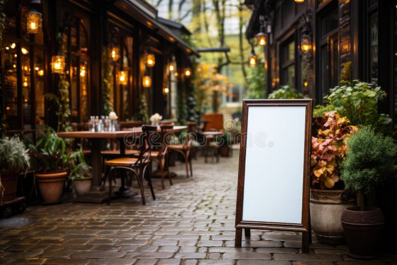 Signboard Menu of Eatery on Street. Generative AI Stock Photo - Image ...