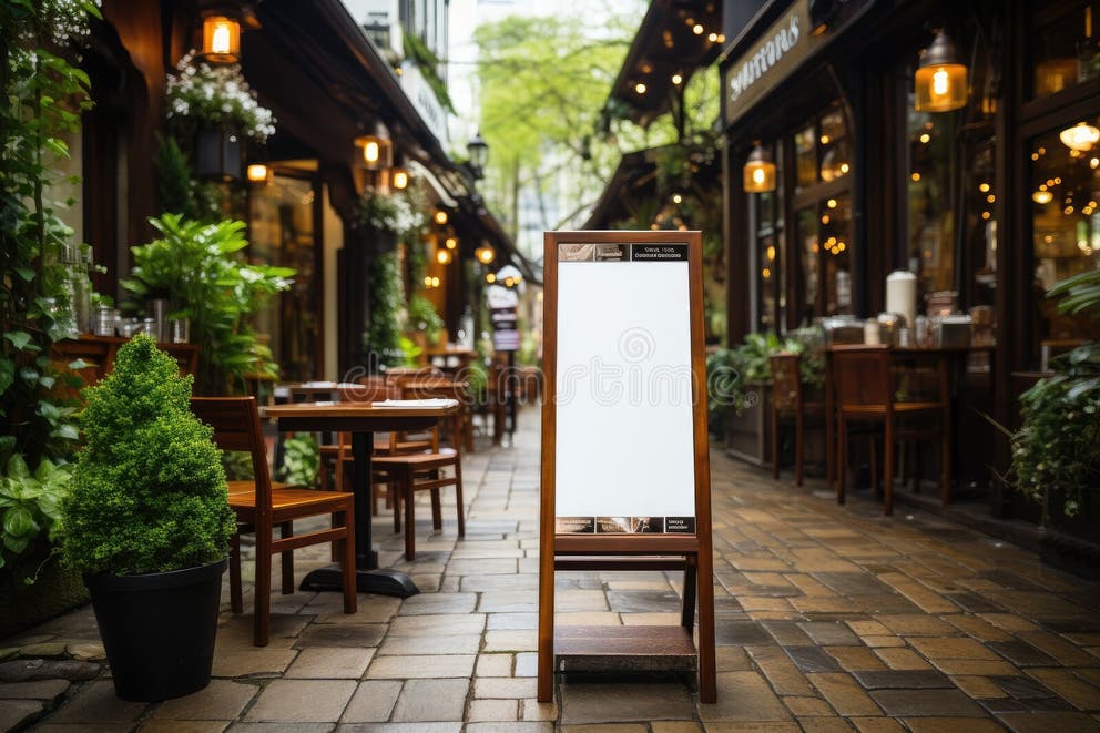 Signboard Menu of Eatery on Street. Generative AI Stock Illustration ...