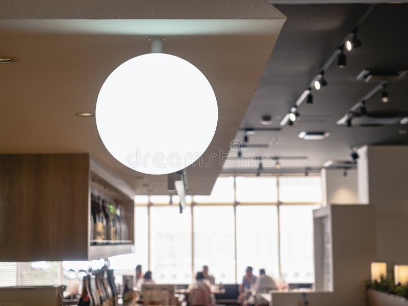 Sign Mock Up Circle Shape Shop Front Logo Stock Photo - Image of mock ...