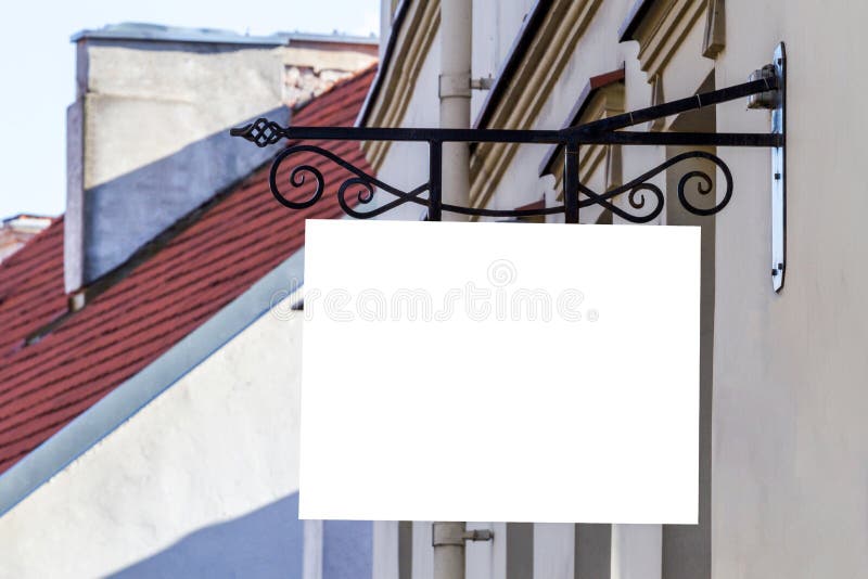 Signboard. Mock Up Rectangular Shape. Stock Photo - Image of cafe ...
