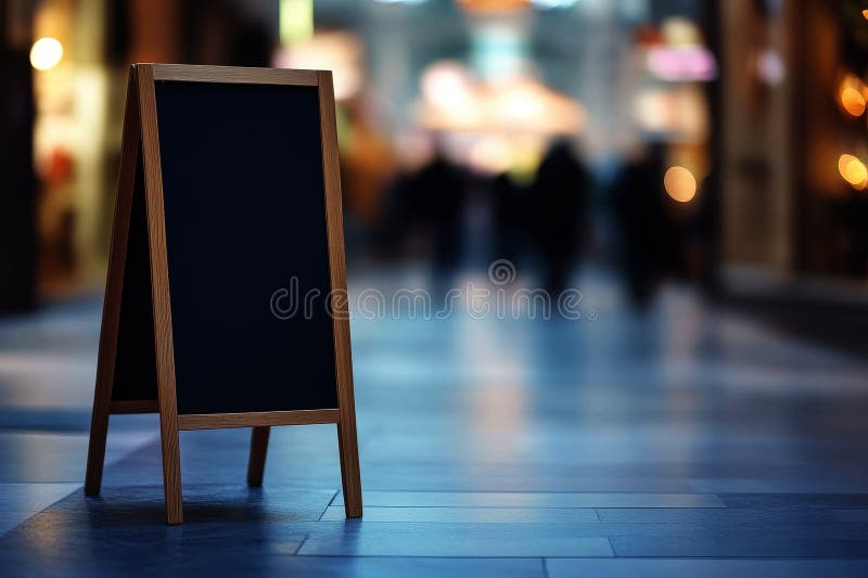 Signboard Mockup in Shopping Zone. Decorations or Template with Copy ...