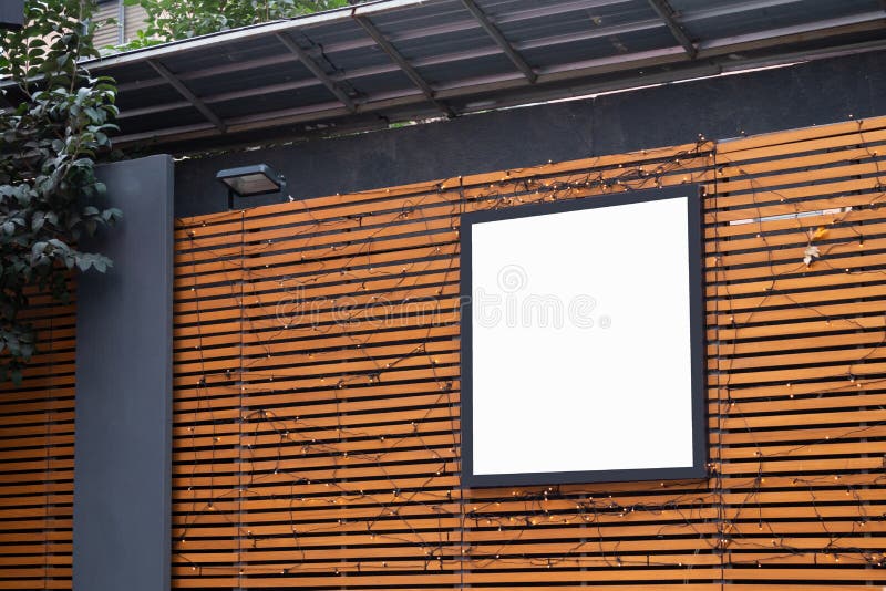 Signboard Mockup and Template Empty Frame for Logo or Text on Exterior ...