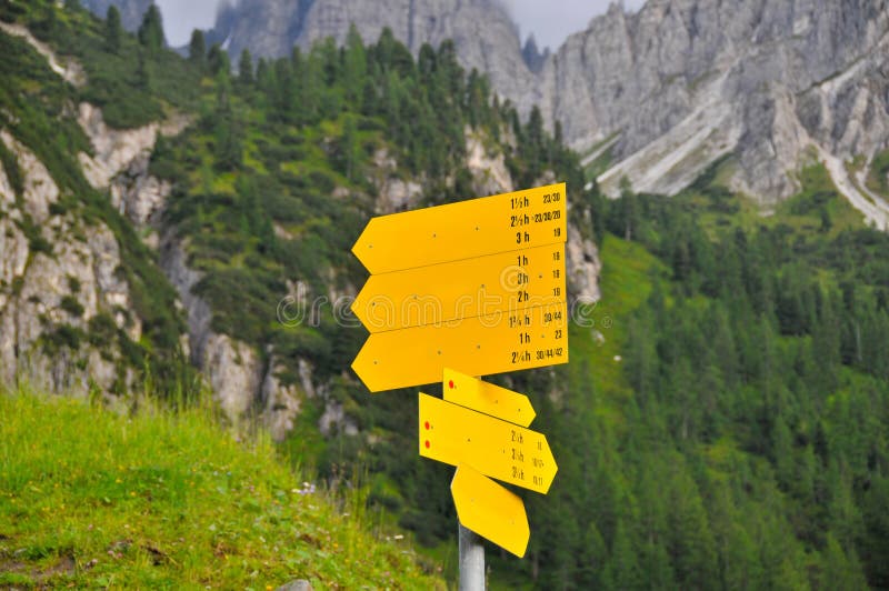 Signboard in mountains stock photo. Image of banner, exhibition - 15115146