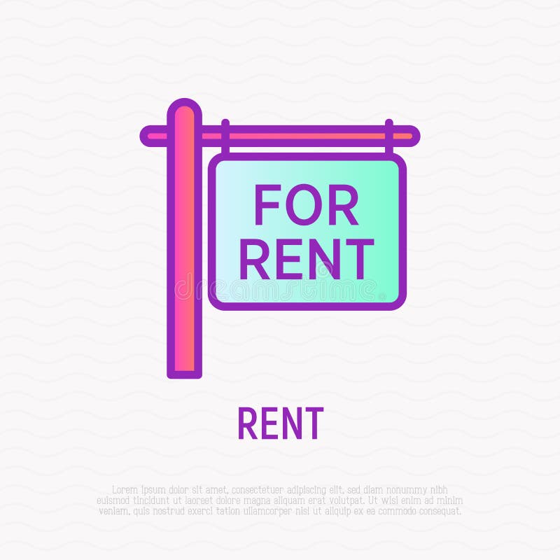 Signboard for Rent. Thin Line Icon. Vector Illustration Stock Vector ...