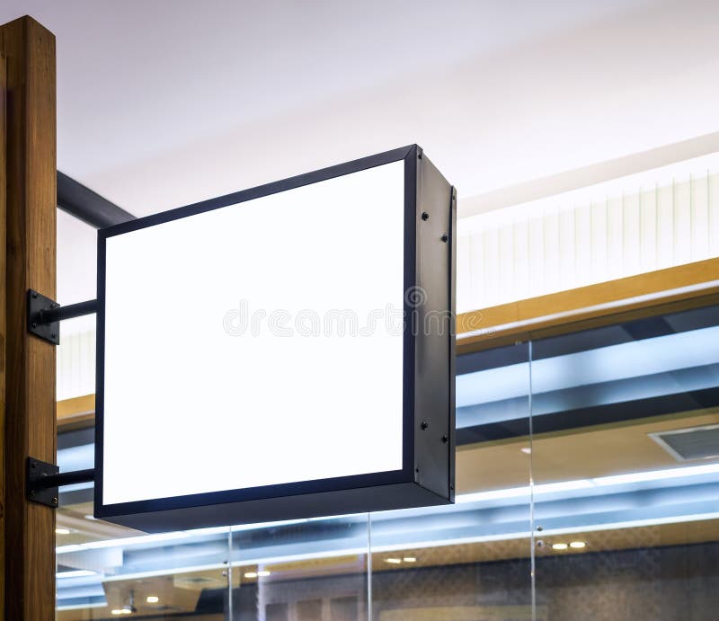 Signboard Shop Mock Up Square Shape Display Perspective Stock Photo ...