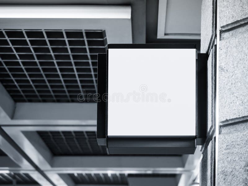 Signboard Shop Mock Up Black Frame Exterior Building Display Stock ...