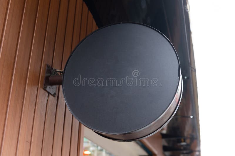 Signboard Shop Mock Up Circle Shape Vintage Tone Stock Photo - Image of ...