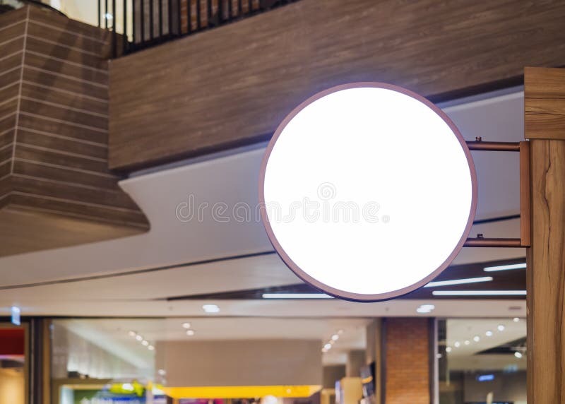 Signboard Shop Mock Up Circle Signage Front Shop Logo Design Stock ...