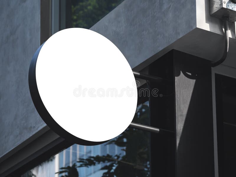 Signboard Shop Mock Up Circle Shape Front Shop Logo Display Stock Image ...