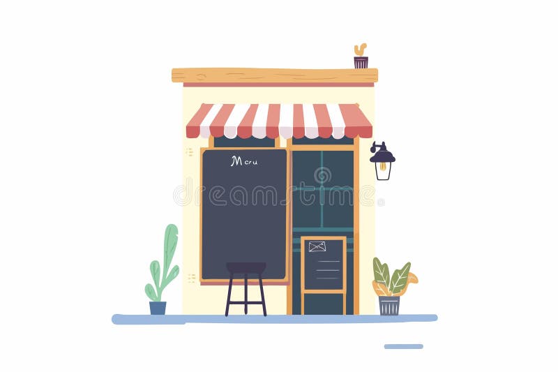 Signboard on the Street. Empty Menu Board Stand Isolated Vector Style ...