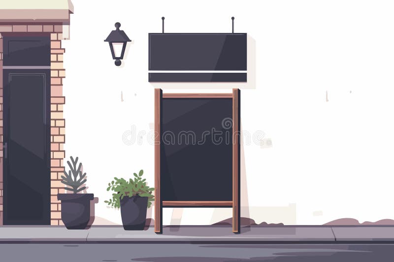 Signboard on the Street. Empty Menu Board Stand Isolated Vector Style ...