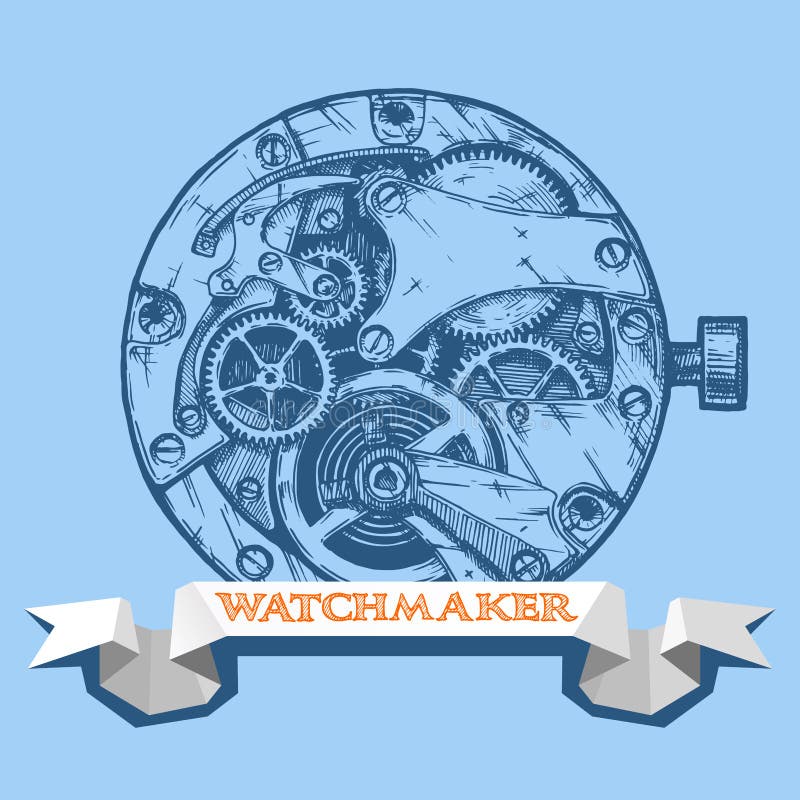 Old Watchmaker stock vector. Illustration of people, time - 32161001