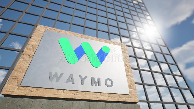 Signboard with Waymo Logo Next To the Modern Skyscraper, Illustrative ...