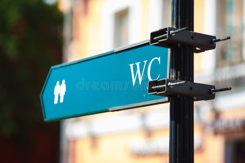 Signboard WC sign. stock photo. Image of board, information - 98491472