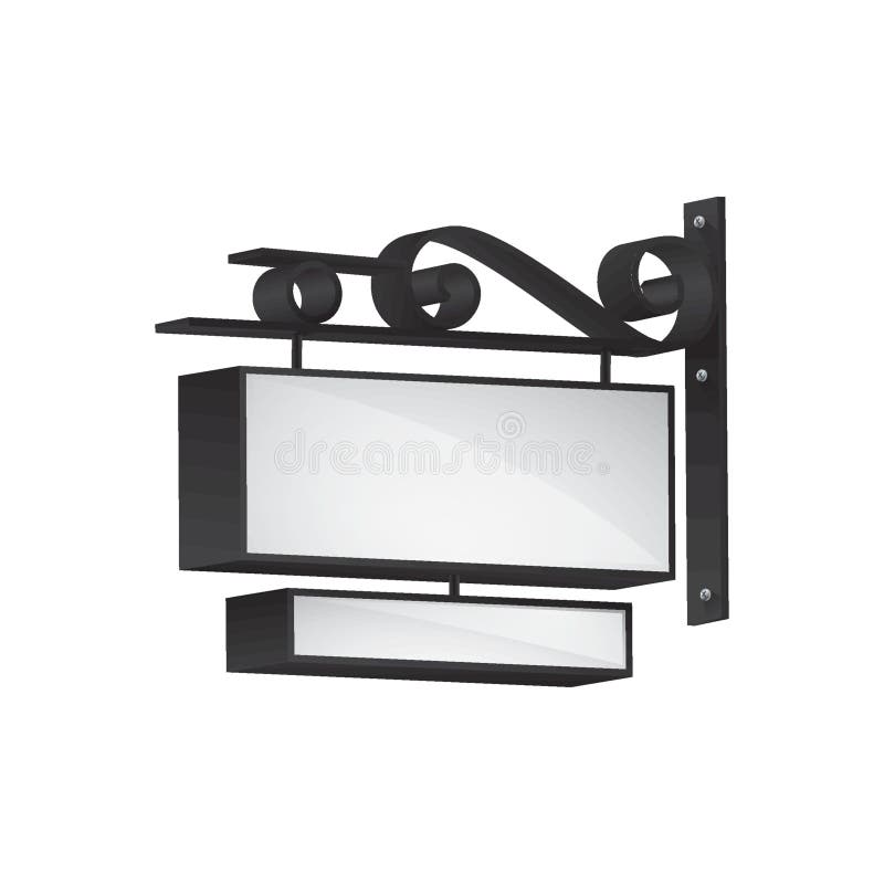 Signboard on a White Background. Vector Illustration Decorative Design ...