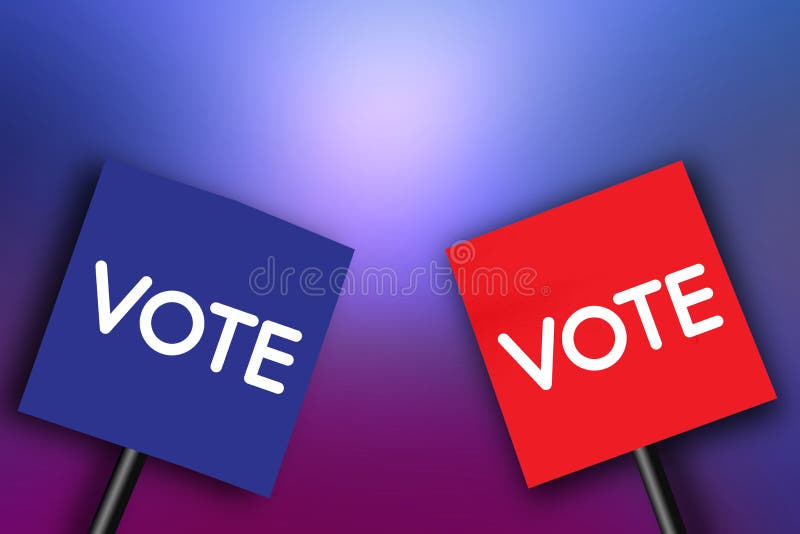 Signboard with the Word Vote on Paper Blue and Red Stock Illustration ...