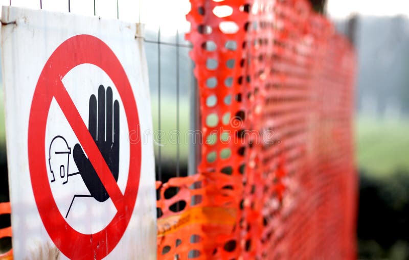 Signboard of a Work in Progress with the Orange Network Stock Image ...