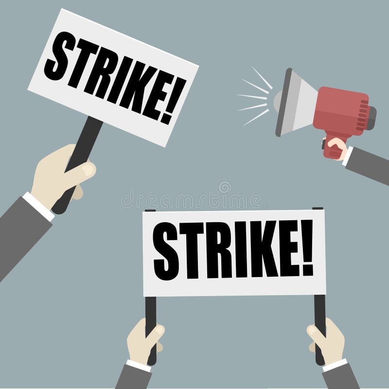 Signboards Strike concept stock illustration. Illustration of activist ...