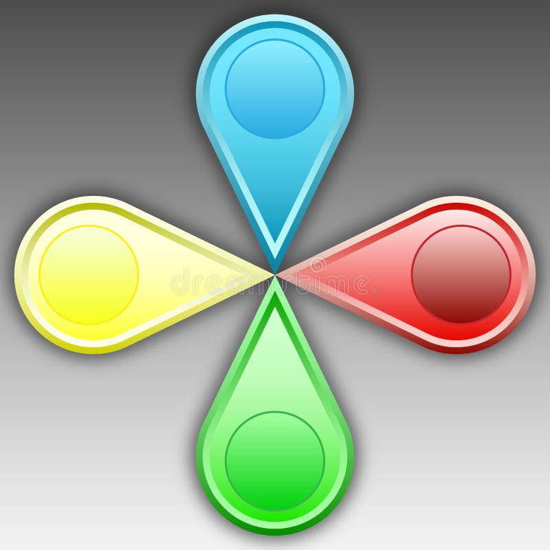 Signe avec quatre couleurs illustration de vecteur. Illustration du ...