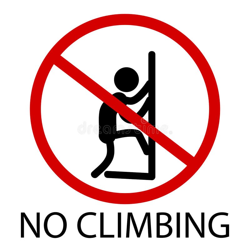 Signe D'alerte Vectorielle Simple Ne Pas Monter Isolé Sur Blanc ...