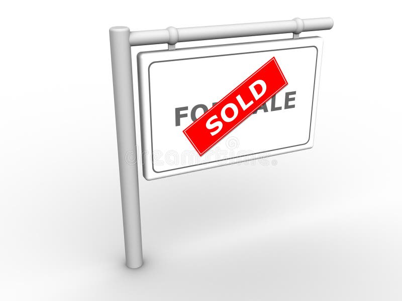 Panneau D'Information Vendu Illustration Stock - Illustration du cadre ...