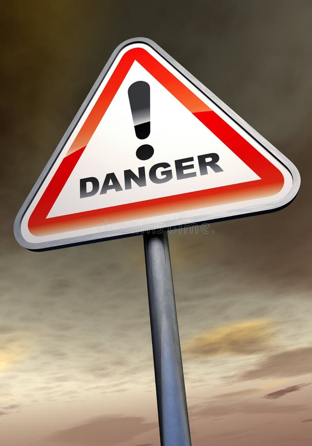 Signe de danger illustration stock. Illustration du noir - 7718654