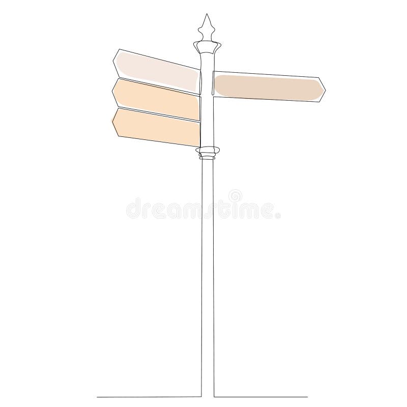 Signe De Direction Un Trait Continu Illustration de Vecteur ...