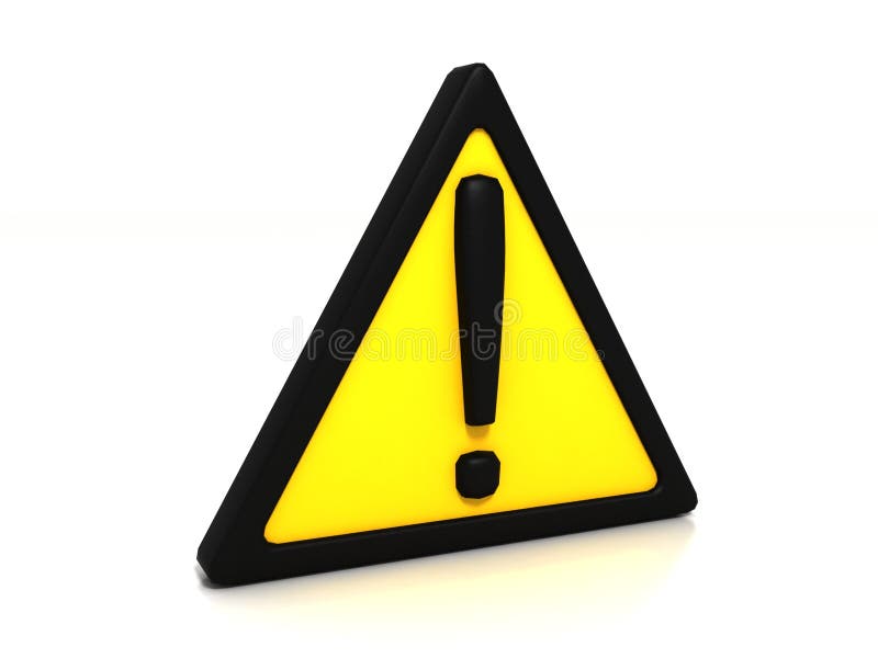 Signe de l'attention 3d illustration stock. Illustration du ...