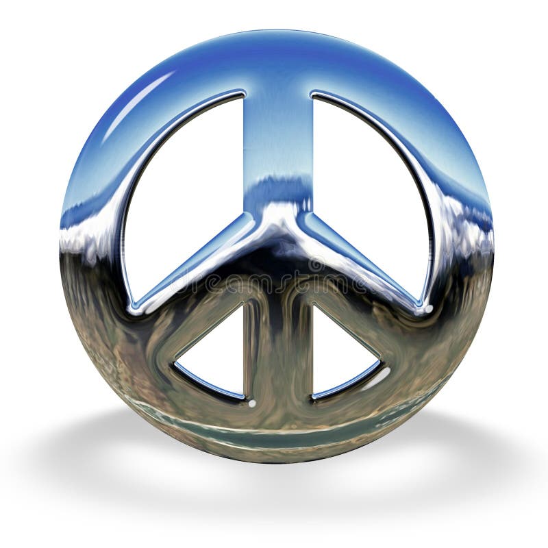 Signe de paix Chrome illustration stock. Illustration du regard - 116574141