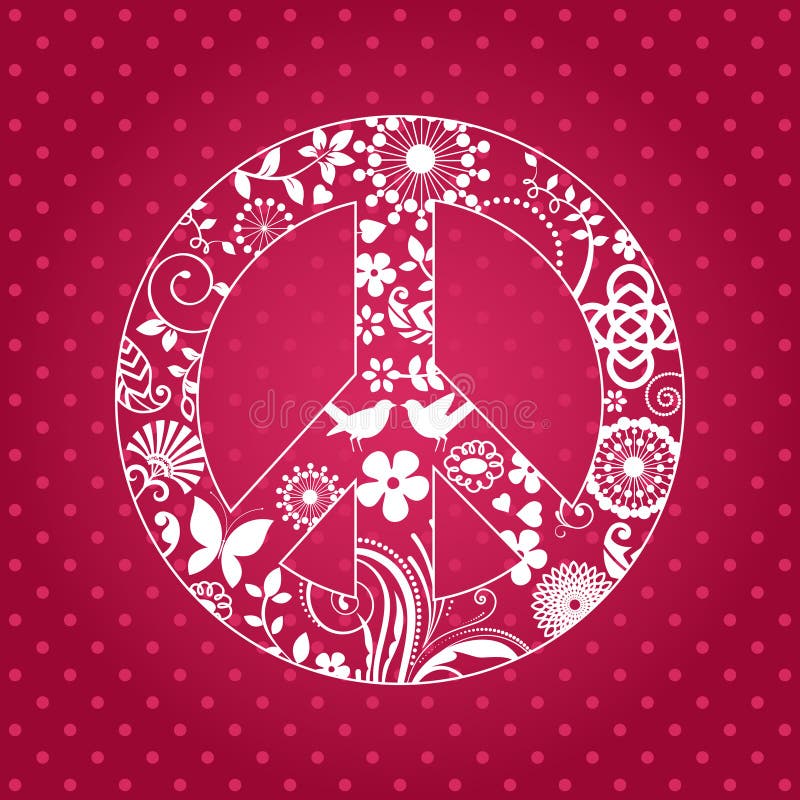 Signe De Paix De Patterened Illustration de Vecteur - Illustration du ...