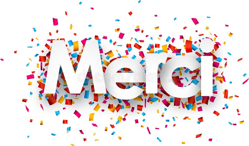 Signe De Papier De Confettis De Merci Illustration de Vecteur ...