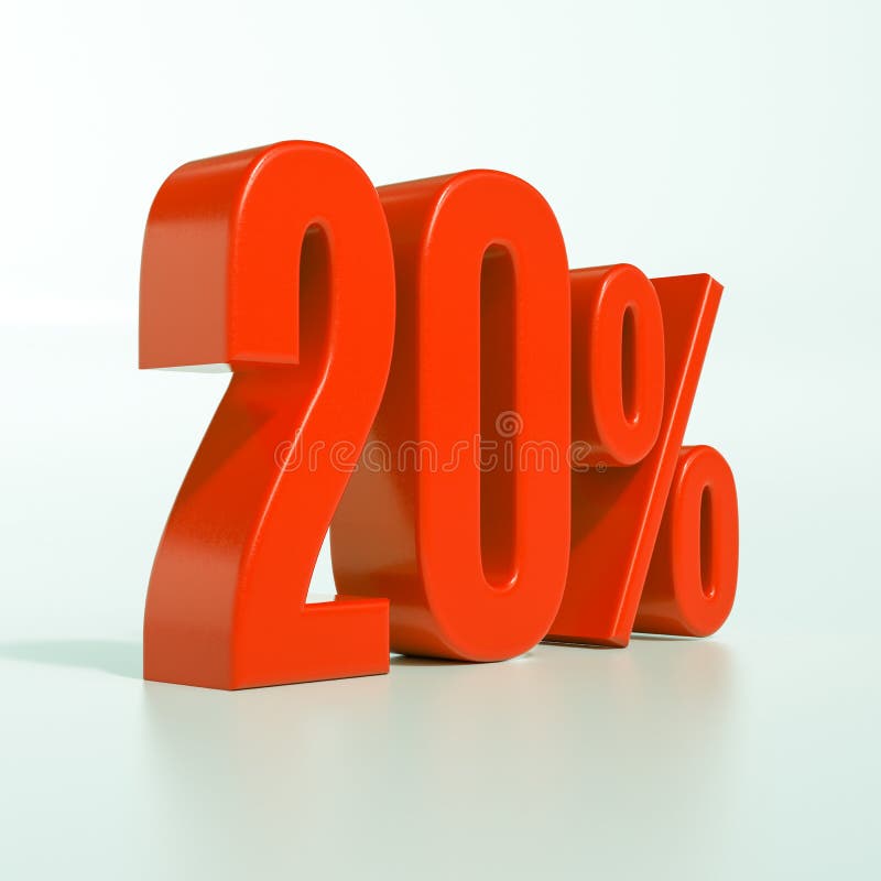 Signe De 20 Pour Cent Rouge Illustration Stock - Illustration du vente ...