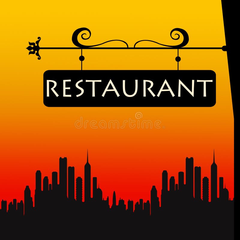 Signe de restaurant illustration stock. Illustration du cours - 20337893