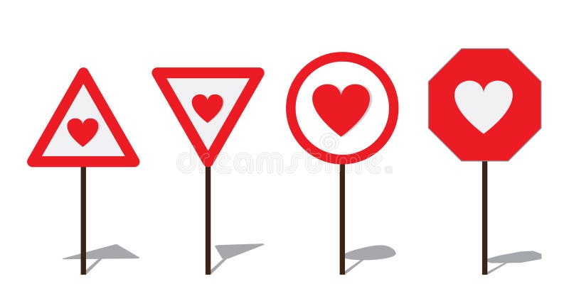 Signe De Route Abstrait Avec Le Coeur Illustration de Vecteur ...