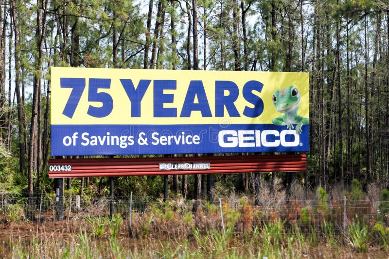 Signe de route de Geico photographie éditorial. Image du construction ...