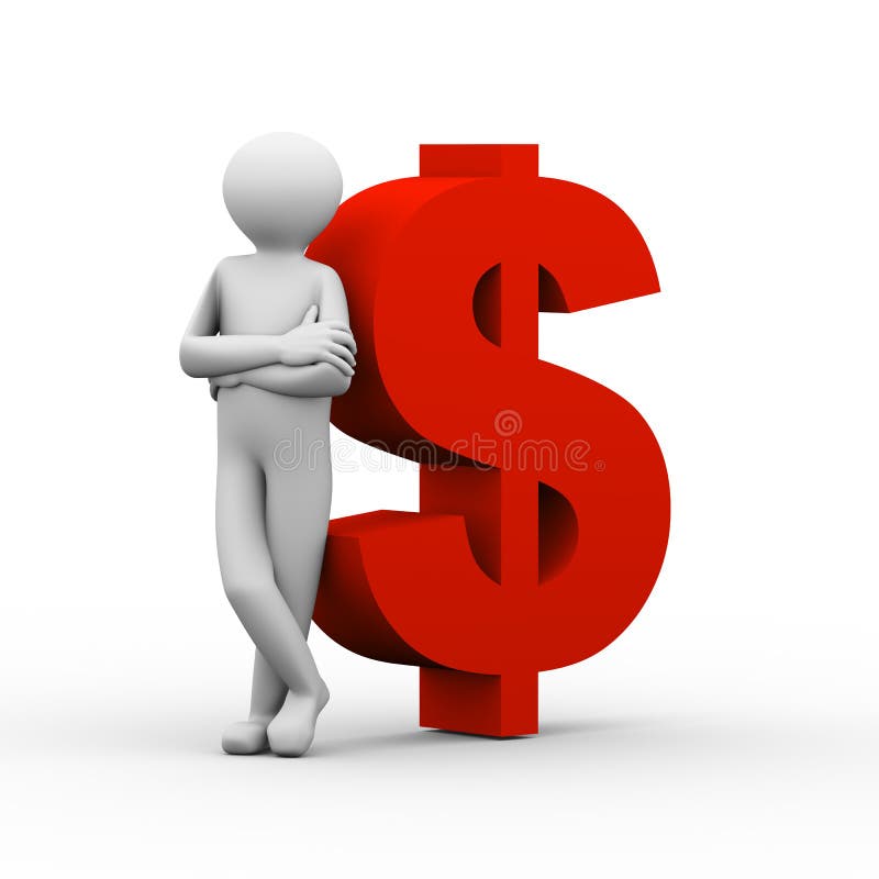 Signe De Symbole De La Personne 3d Et Du Dollar Illustration Stock ...