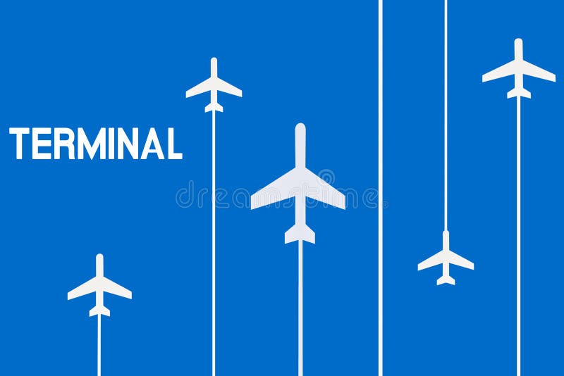 Signe De Terminal D'aéroport Illustration Stock - Illustration du blanc ...