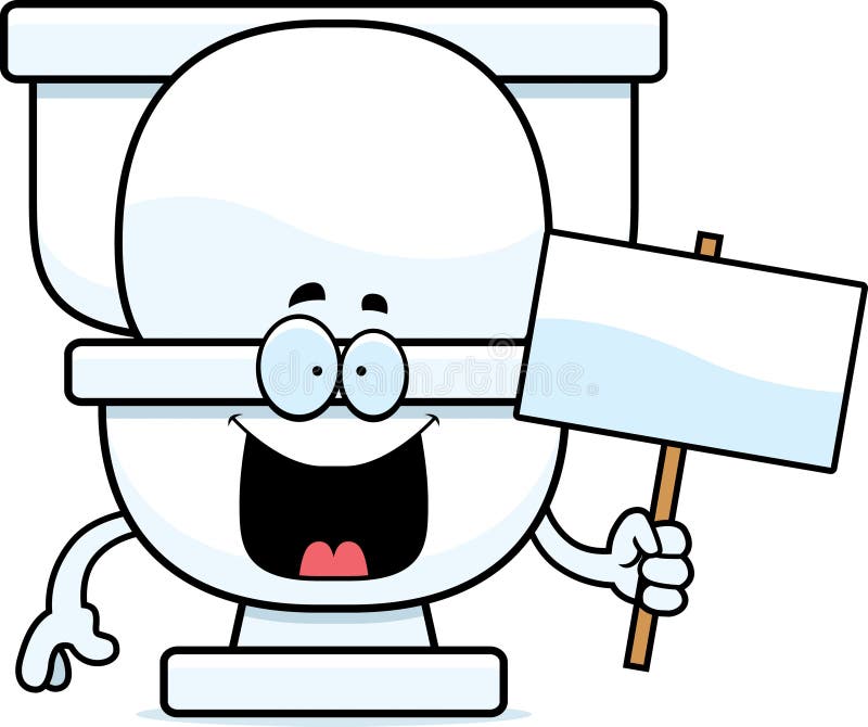 Panneau De Toilettes De Dessin Animé Illustration de Vecteur ...