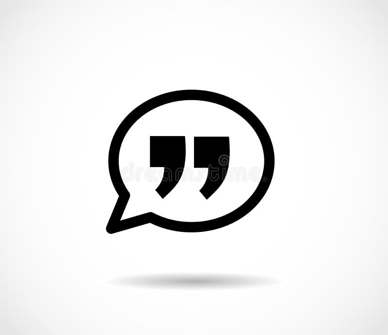 Obtenez L'icône De Citation D'isolement Sur Le Fond Blanc Illustration ...