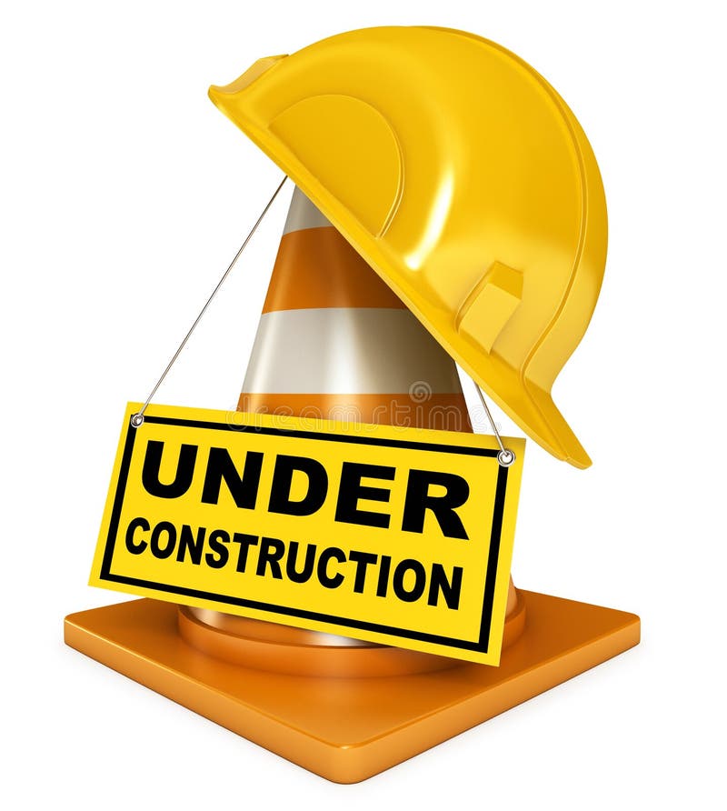 Signe en construction illustration stock. Illustration du casque - 28300429