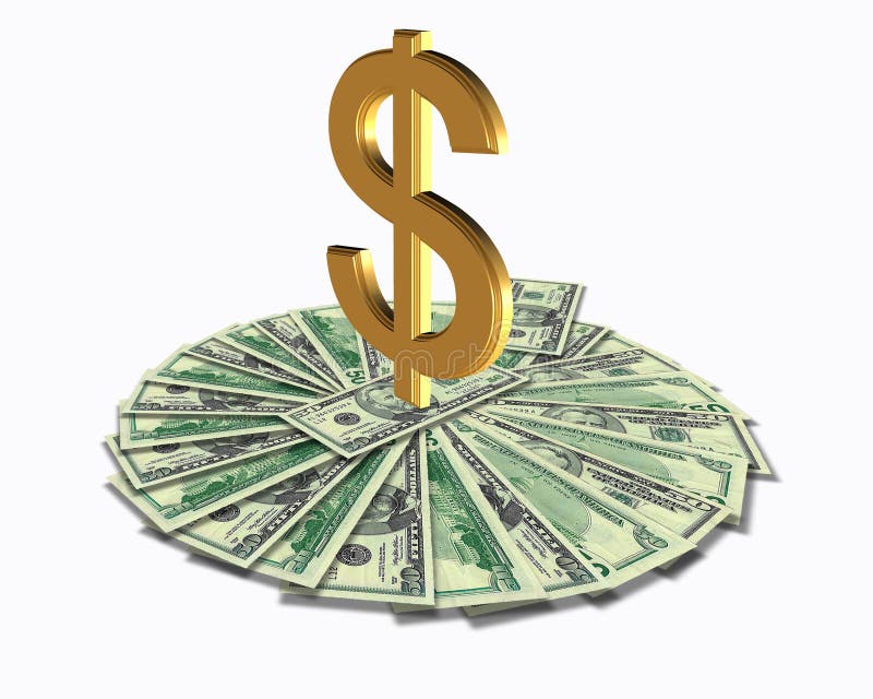 Signe Et Argent 3D Du Dollar Illustration Stock - Illustration du ...