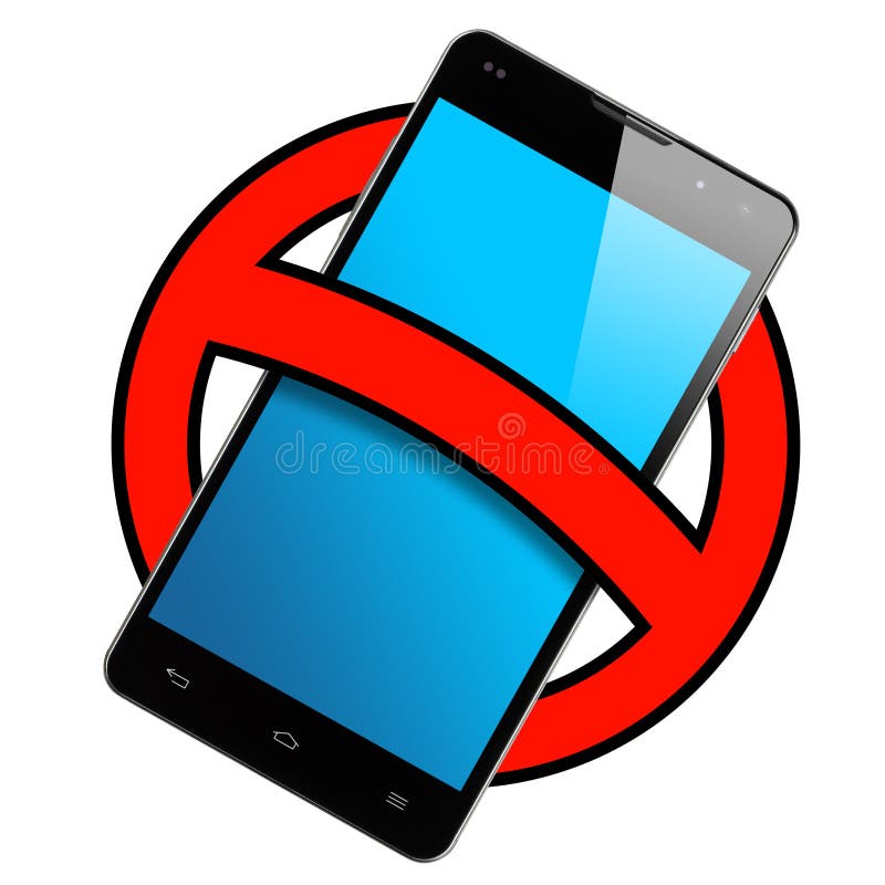 Signe Frontal D'interdiction De Smartphone D'isolement Illustration ...