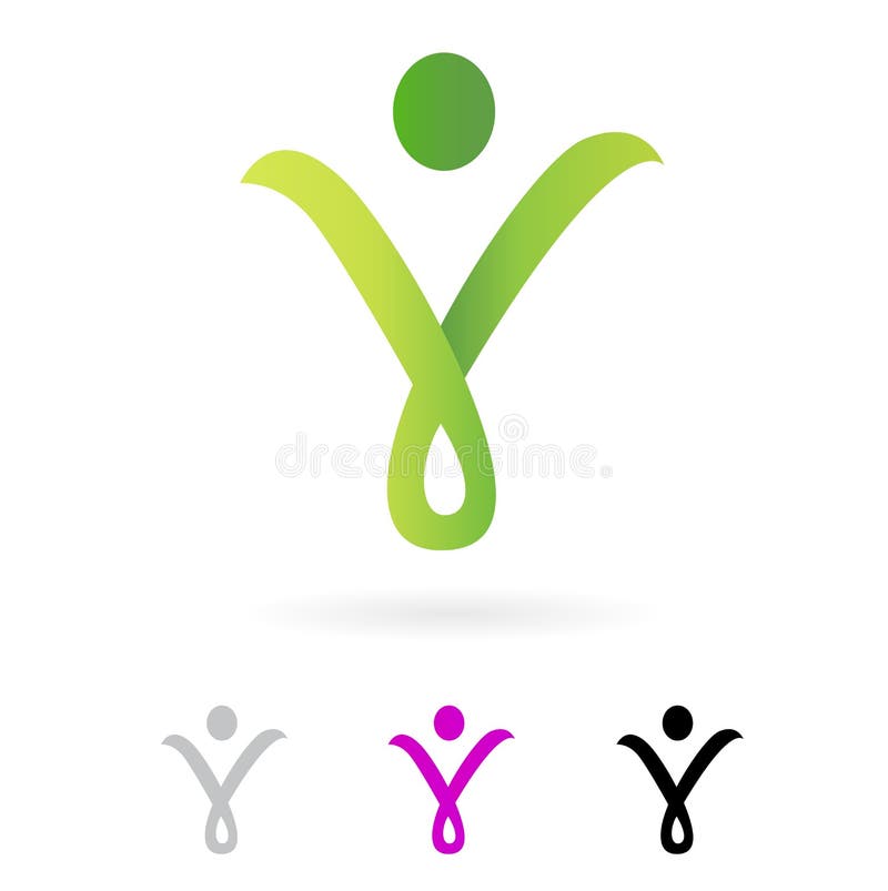 Signe Humain Abstrait Mince De Silhouette (vert) Illustration de ...