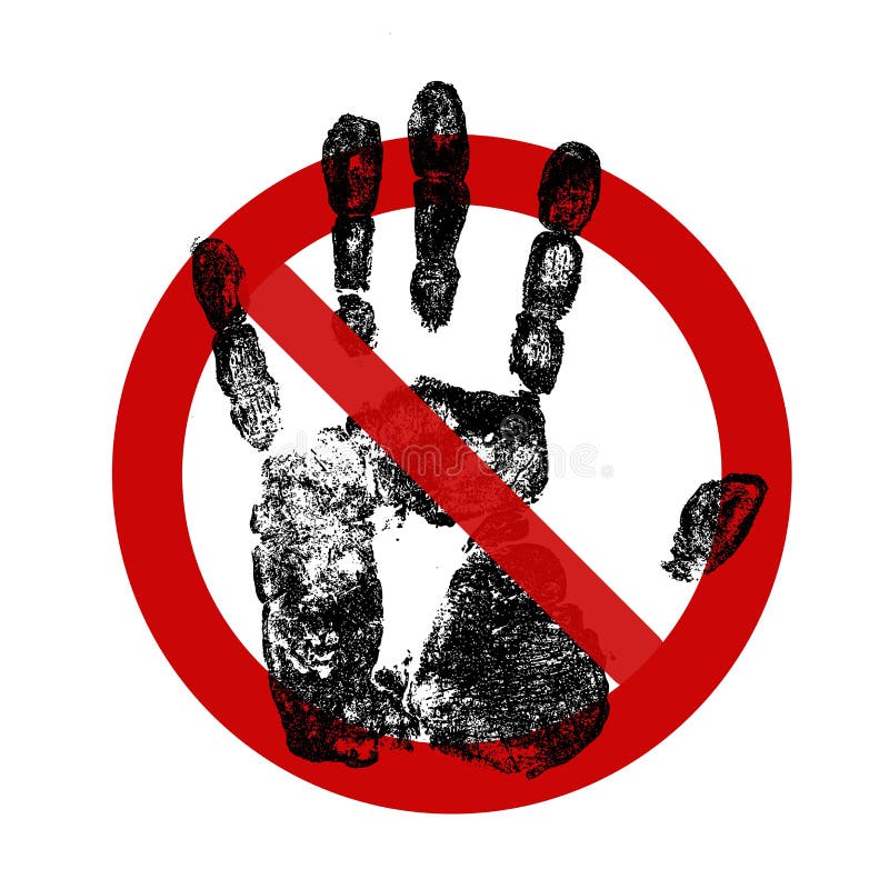 Signe : Ne touchez pas ! illustration stock. Illustration du humain ...