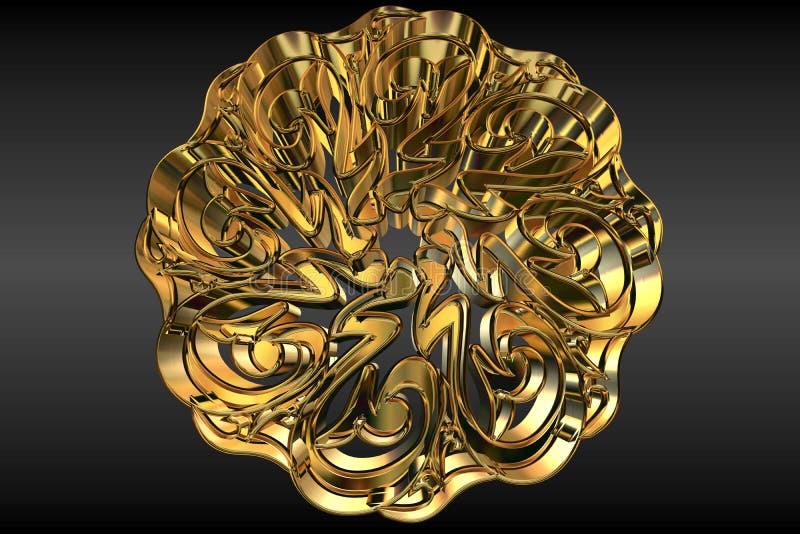 Signe Ou Symbole D'or Abstrait Illustration Stock - Illustration du ...