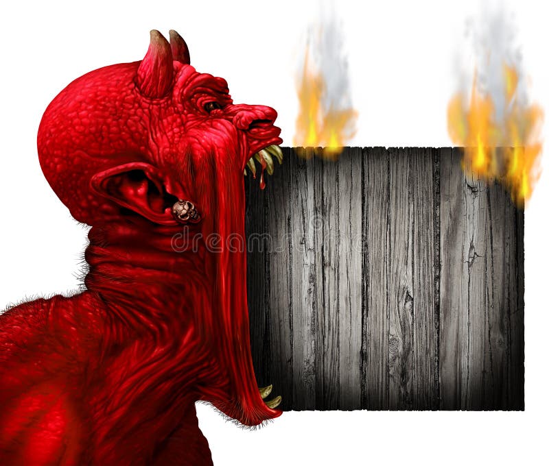 Tête De Diable Rouge Avec Les Klaxons Et Le Barillet De Bière En Bois ...