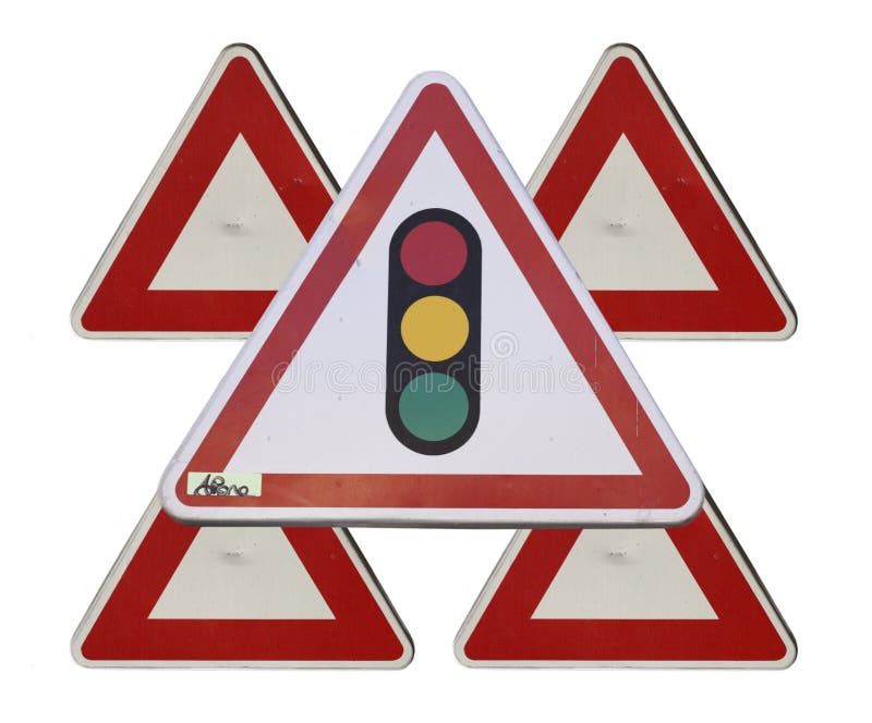 Signe Triangulaire De Feux De Signalisation Photo stock - Image du ...