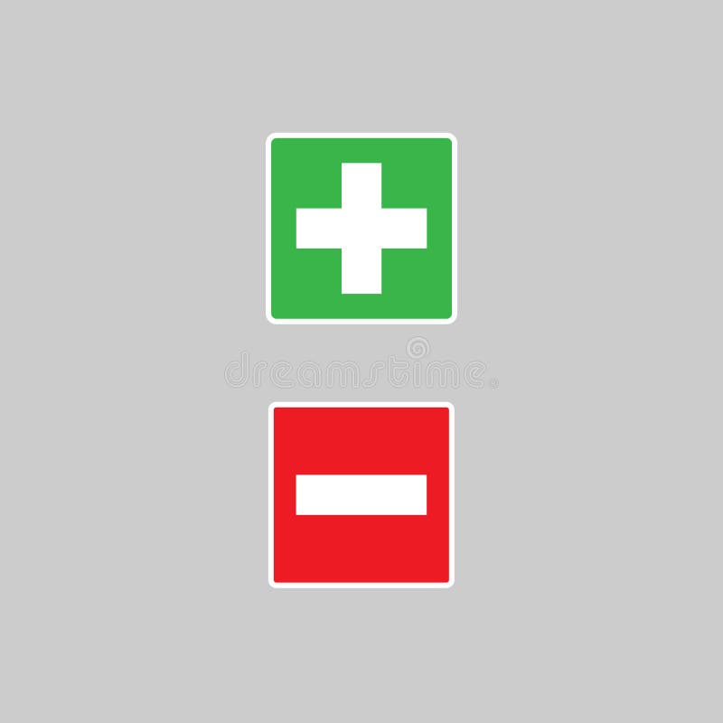 Signe Vectoriel Plus Et Moins Illustration de Vecteur - Illustration du ...